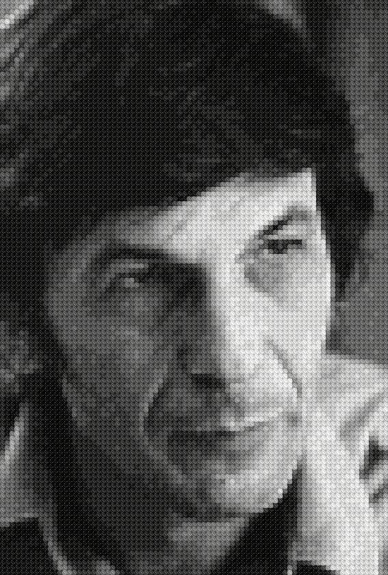 Cross-Stitch Leonard in Black and White | TrekkerScrapbook